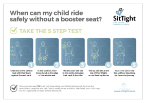 When can a child travel safely without a booster seat? Take the 5 Step ...
